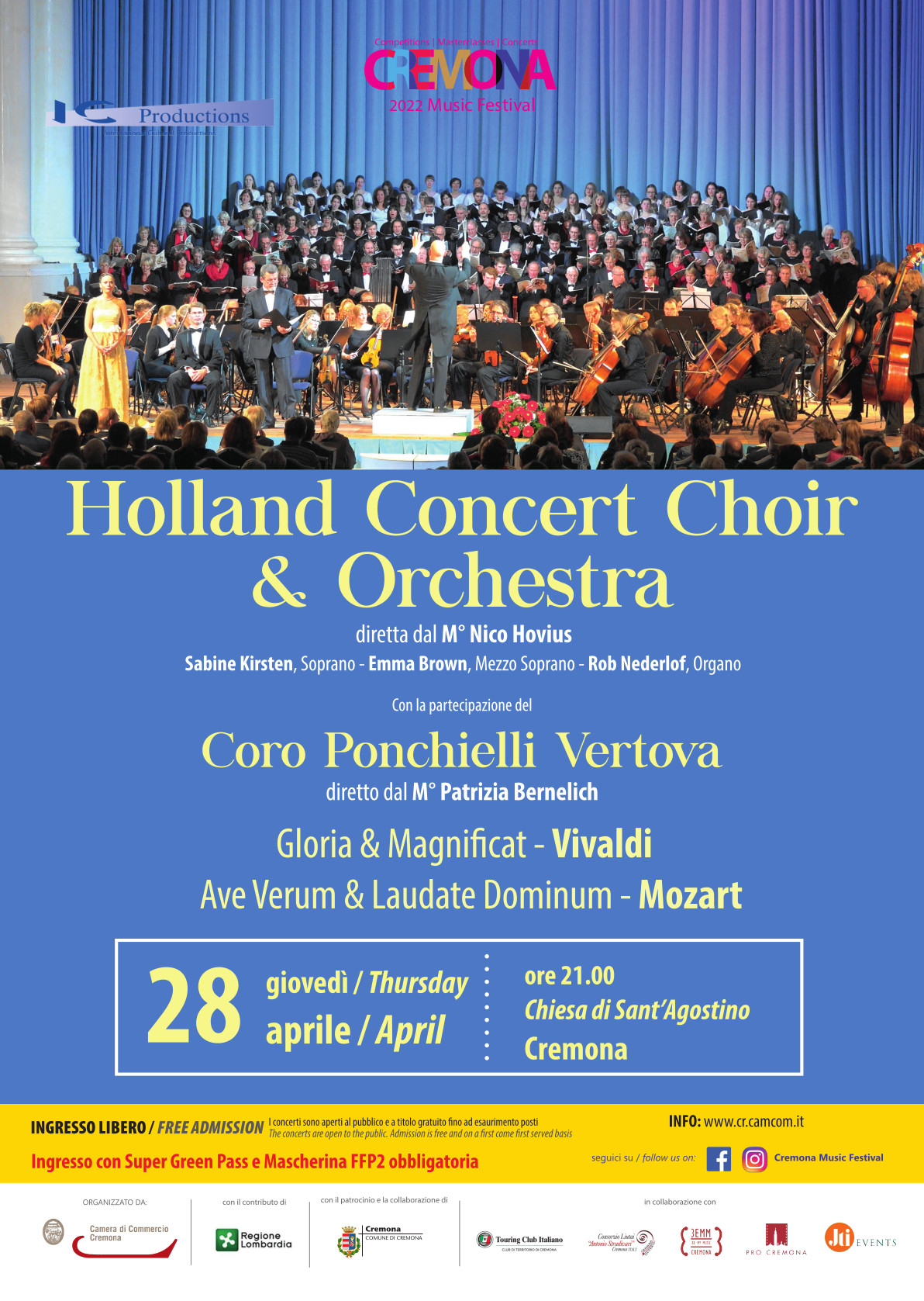 Cremona: concerto della Holland Concert Choir & Orchestra